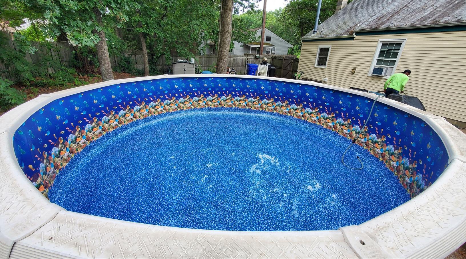 Y.E.S. Contractors Before & After Photo Set - Above Ground Pool Liner ...