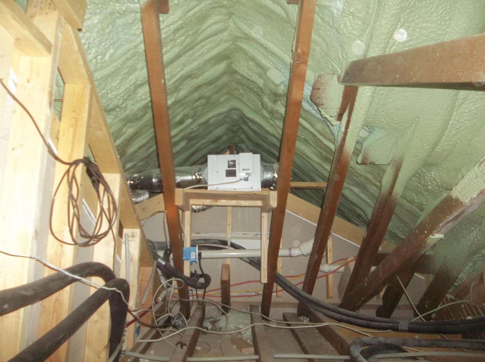 Insulation Services - Attic Spray Foam In Little Meadows, PA - Exposed ...
