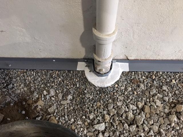 Basement Waterproofing - Garage Waterproofing in Newton, MA - Existing Pipe