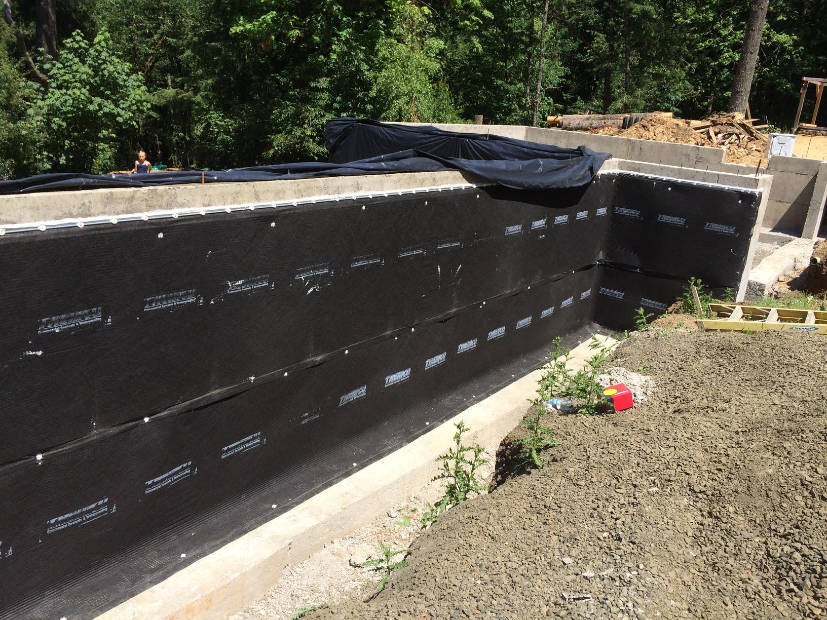 Basement Waterproofing - Paraseal job in The Dalles - Getting it installed