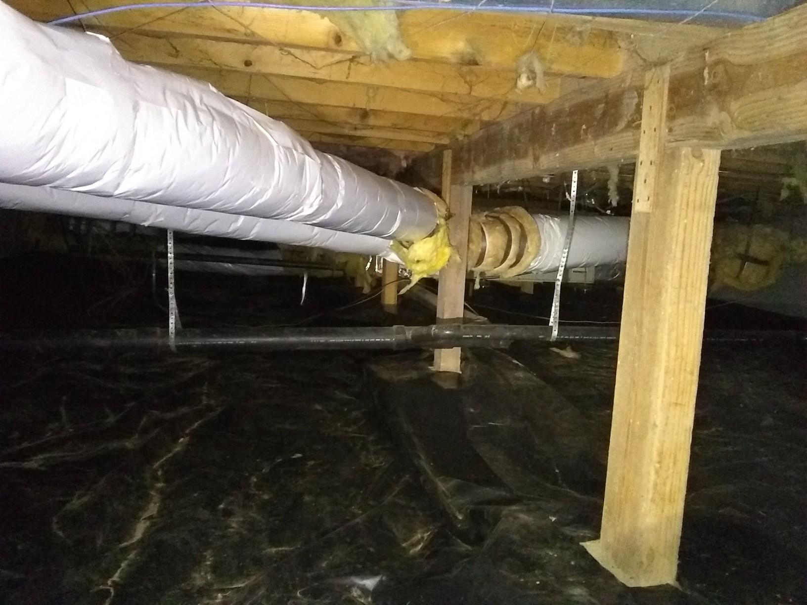 Crawl Space Repair - CrawlSpace CleanUp Duct Wrapping and Sump Pump ...