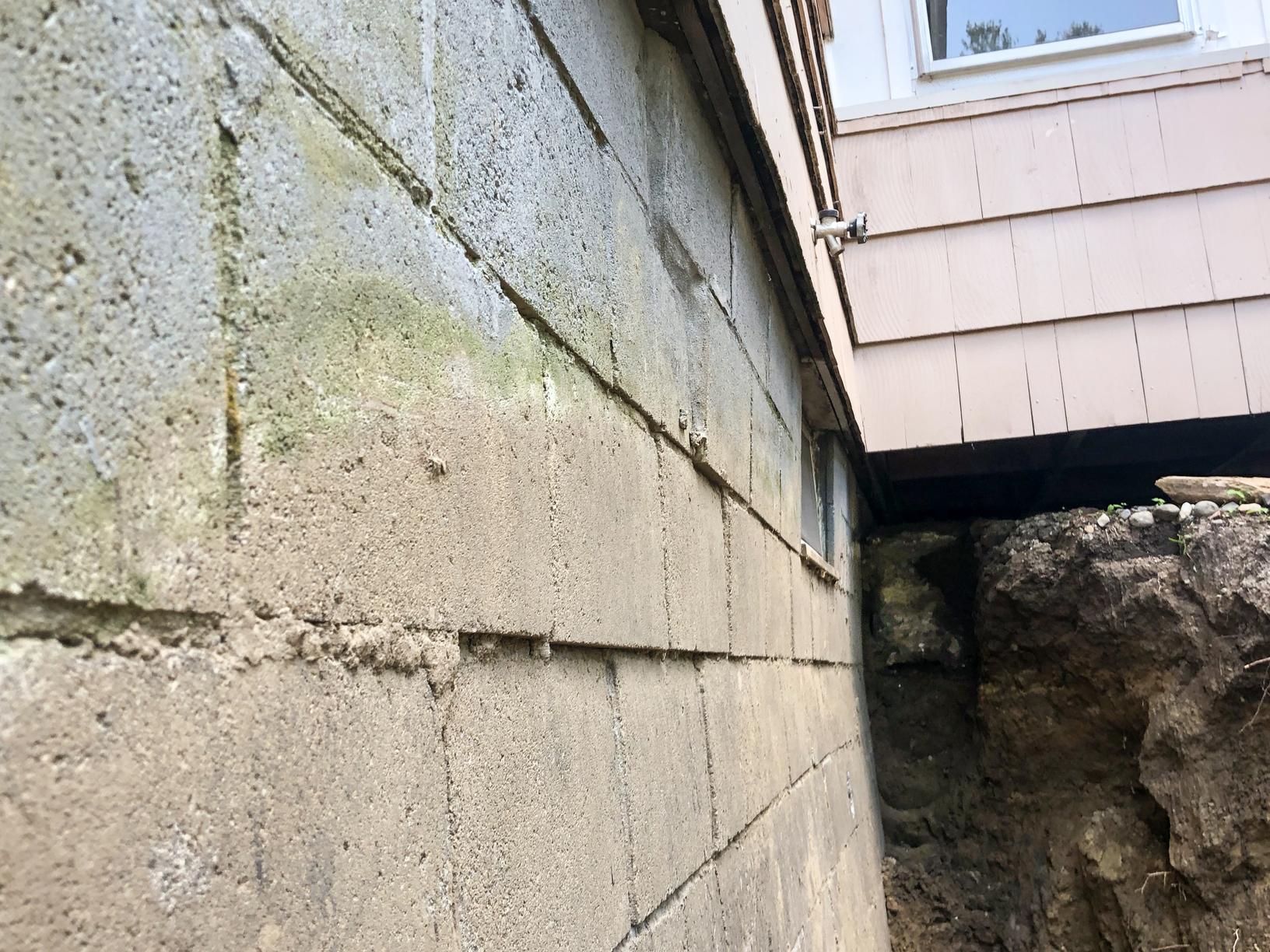 Foundation Repair - Bowing Walls in West Lebanon, NH - Outside ...