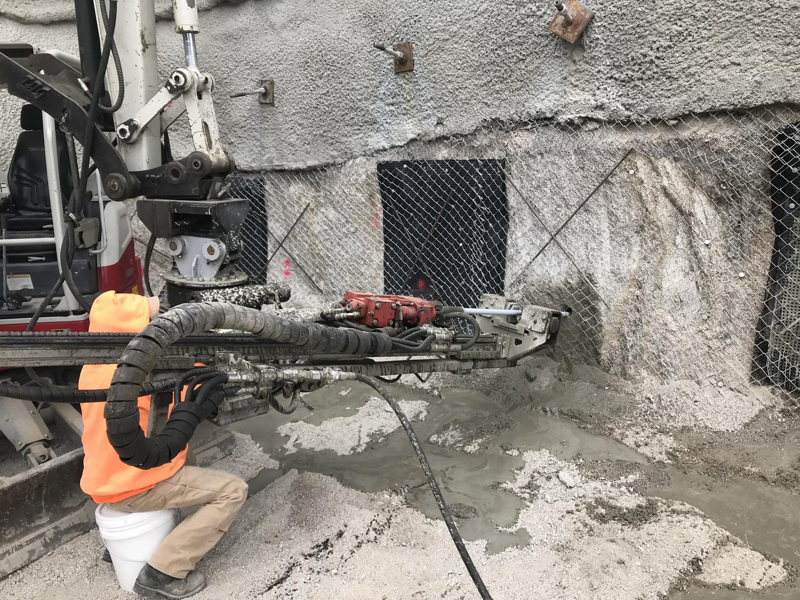 Foundation Repair - Needle Peak - Installing Soil Nails