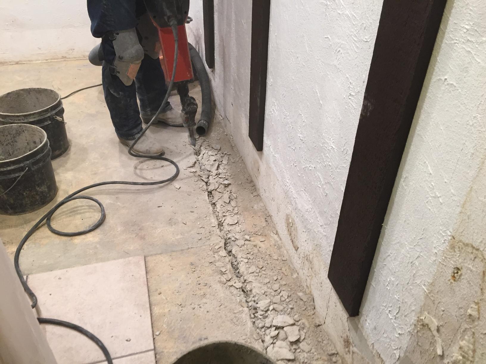 Jack Hammer Basement French Drain It seems the trap was left out on the ...