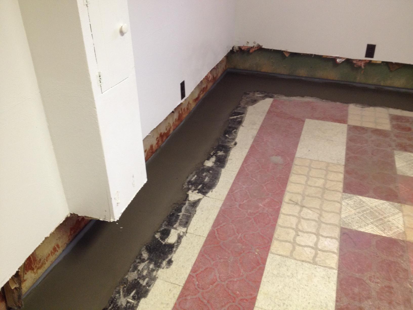 Basement Waterproofing - Double System in Affton, MO - Drywall Cut Out