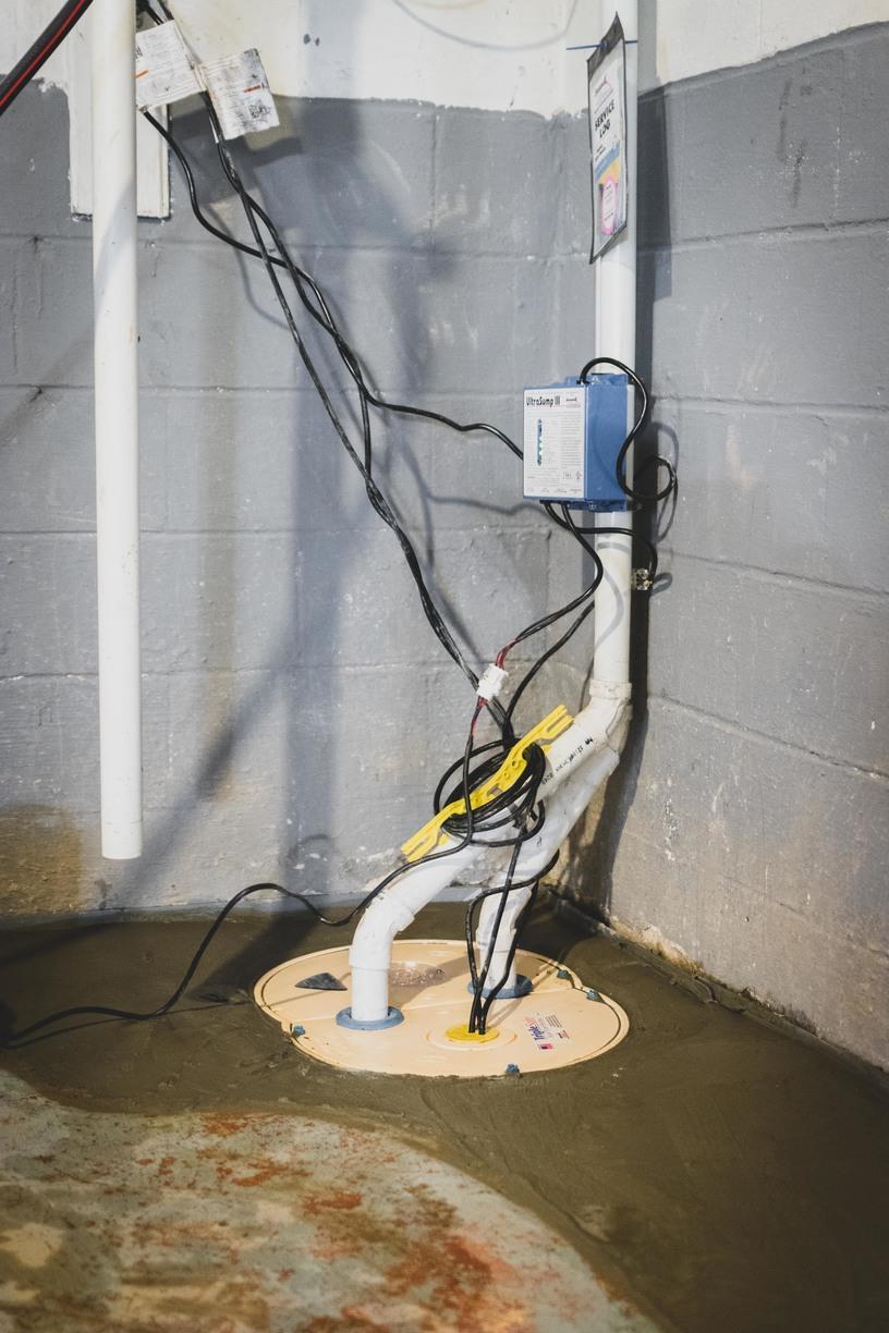 Basement Waterproofing - Full Basement Waterproofing System Installed ...