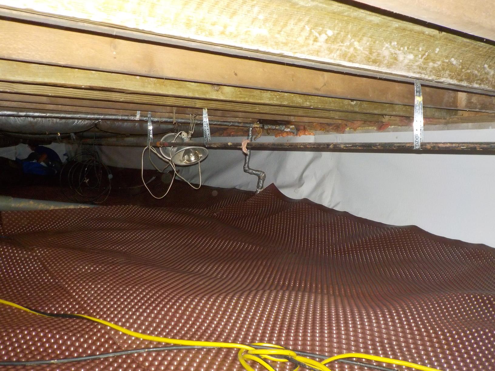 Gross to Healthy Crawl Space in Mayfield, KY - Drainage Matting