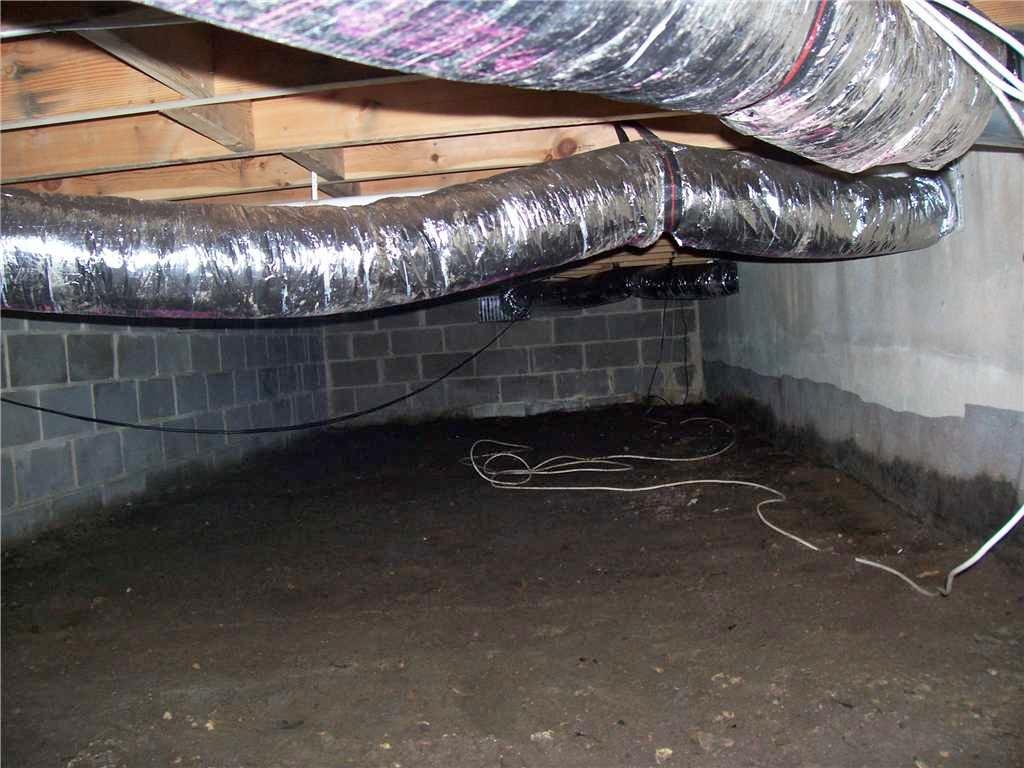 Basement Waterproofing - Brick Crawl Space Encapsulated - Damp, Musty ...