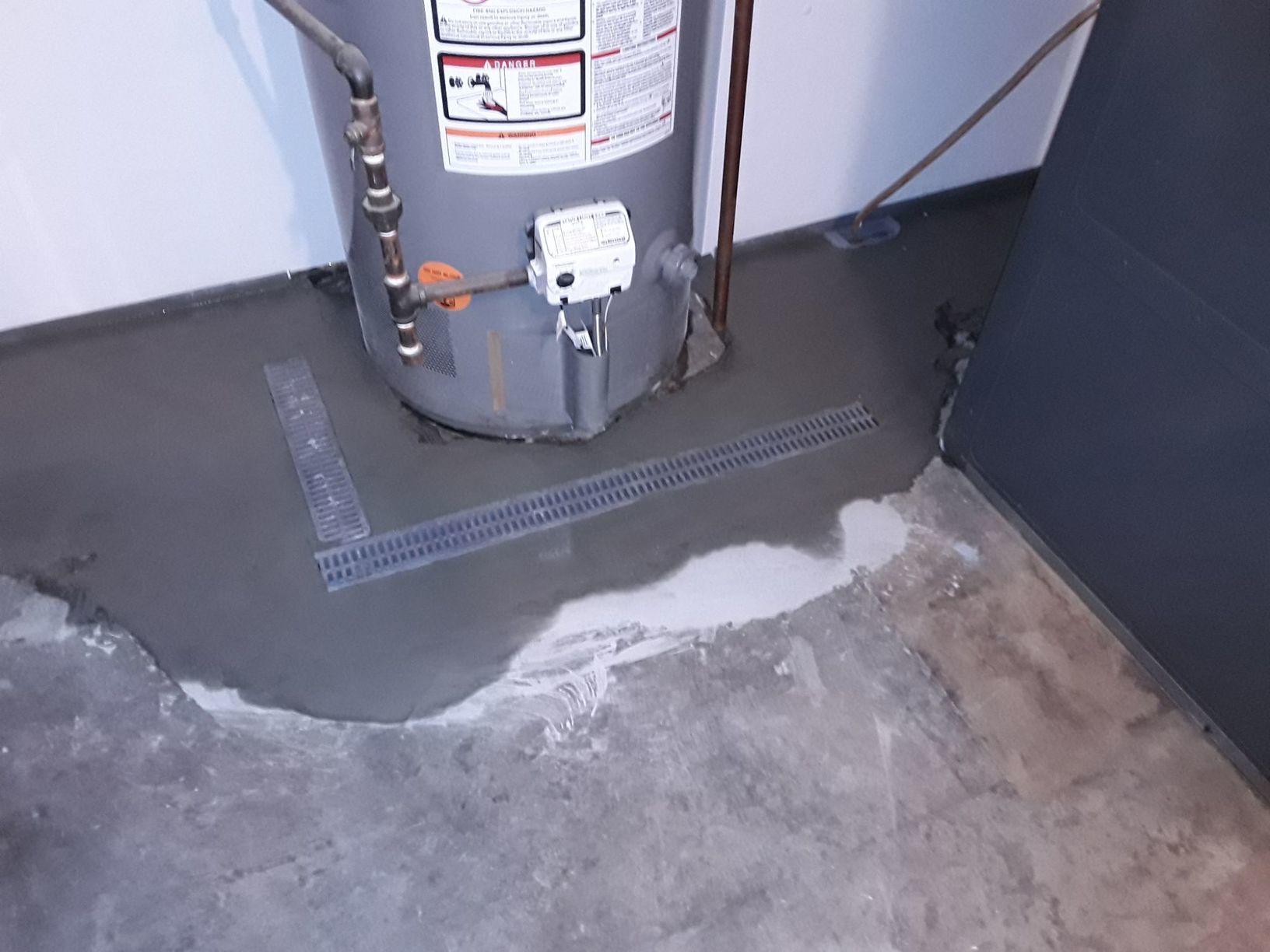 Basement Waterproofing - Flooded Basement in Saint Louis, MO - Trench Drain