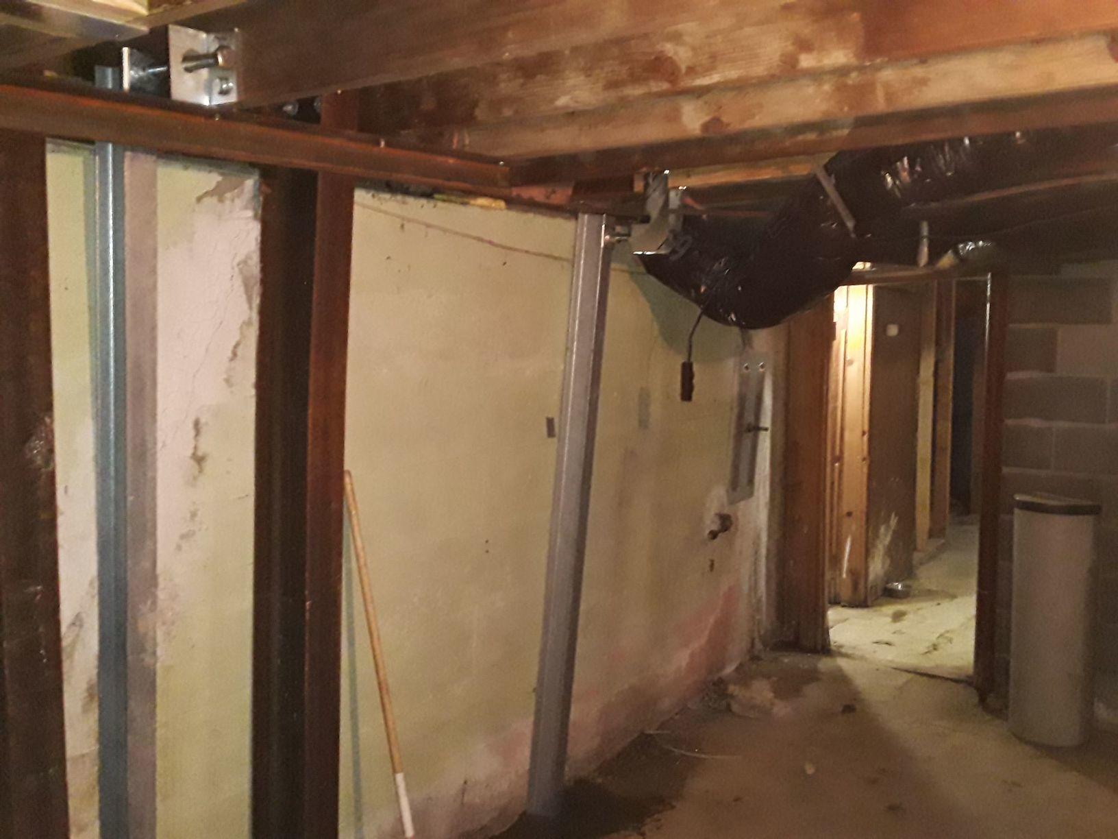 Foundation Repair - PowerBrace I-Beam System - Stabilizing Foundation Walls