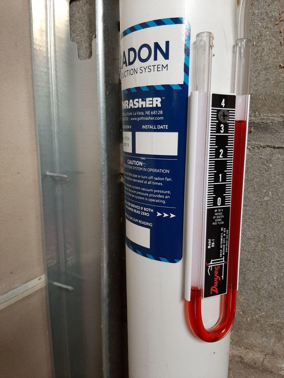 Radon Defense Midwest - Radon Mitigation System - Manometer in Wahoo, NE