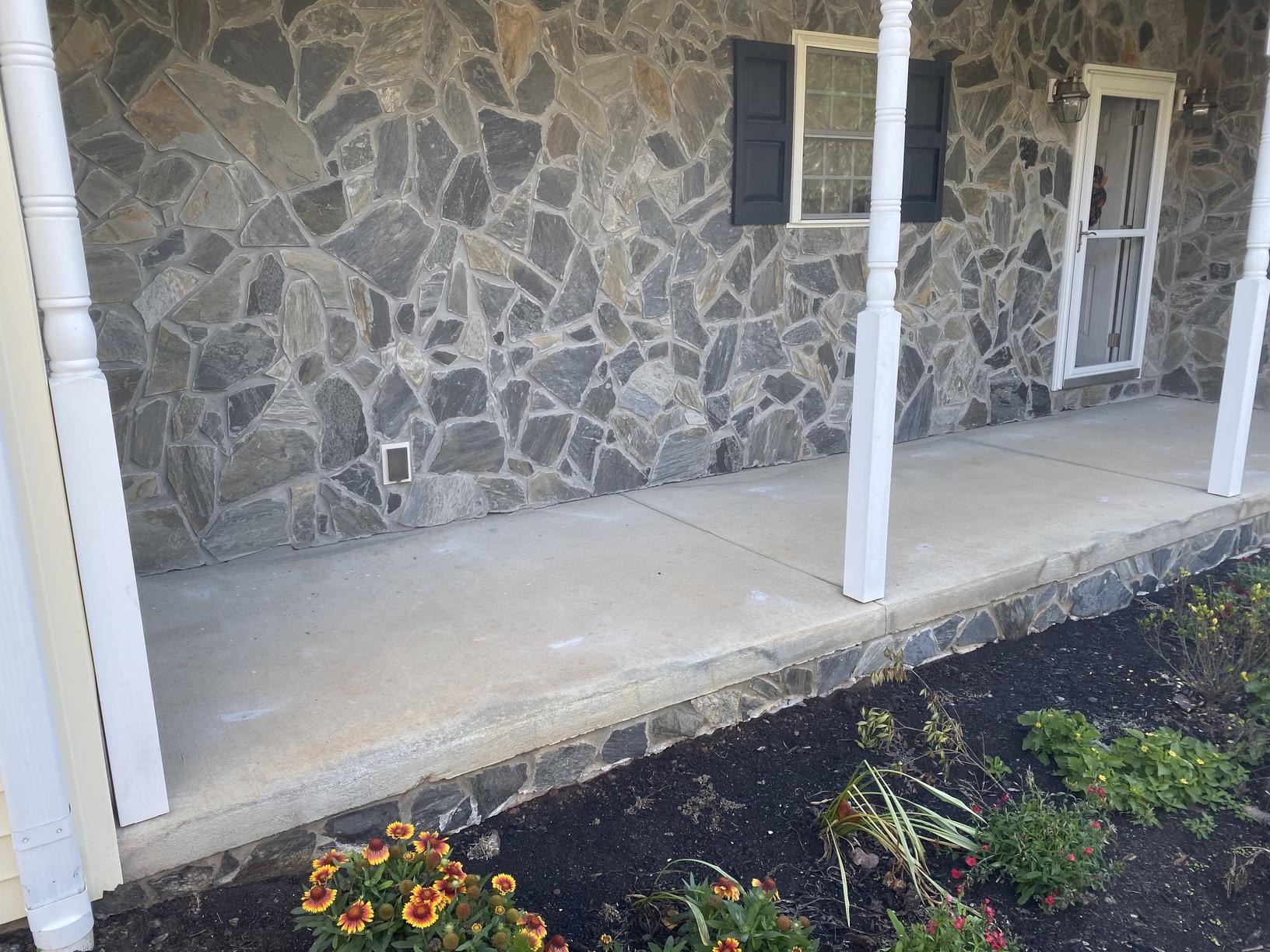 Concrete Leveling - Raising Concrete Porch in Pilot Mountain, NC - Full Porch Stabilization