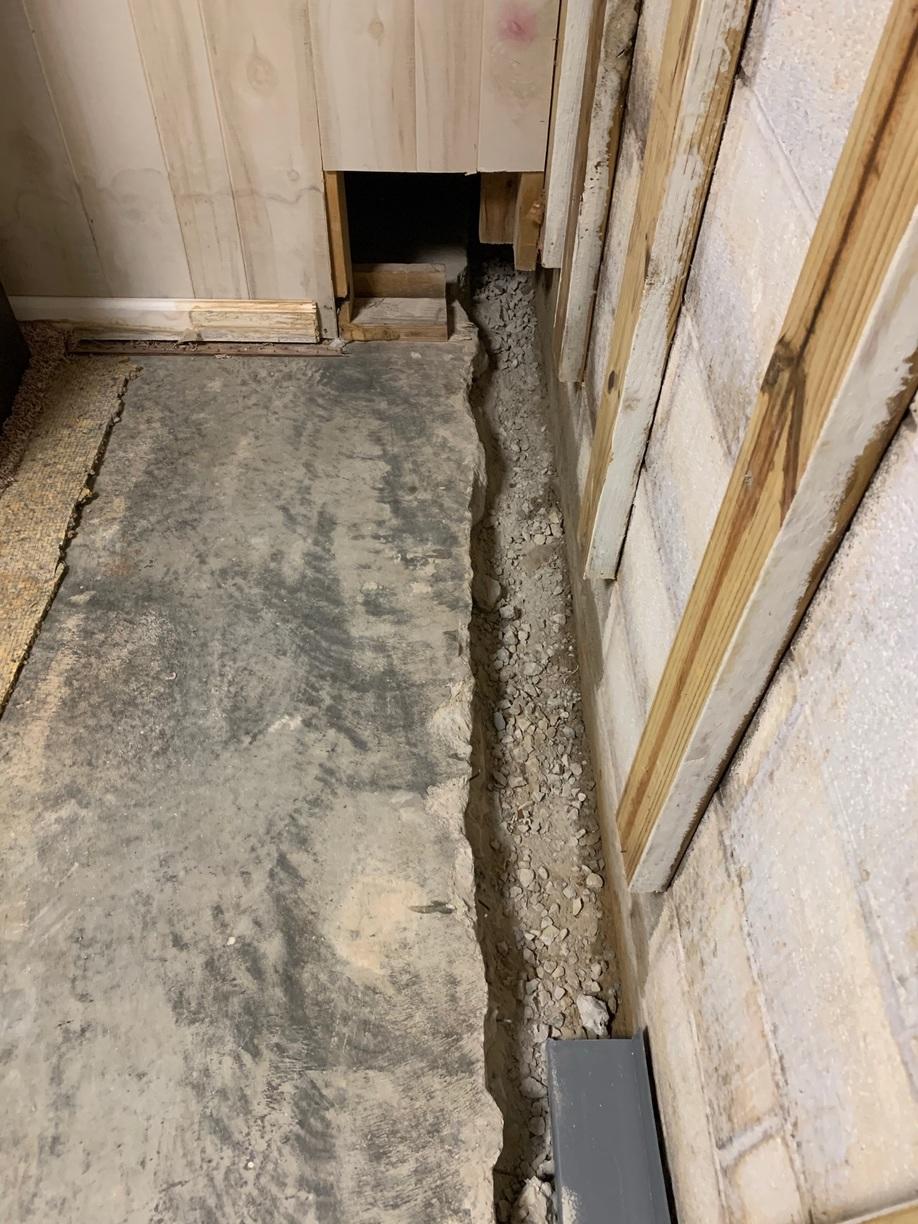 Basement Waterproofing - CleanSpace in Lexington, TN. - Trench