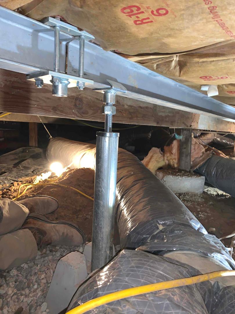 Foundation Repair - Slanting, Settled Floors Re-levelled - Lifting Floors