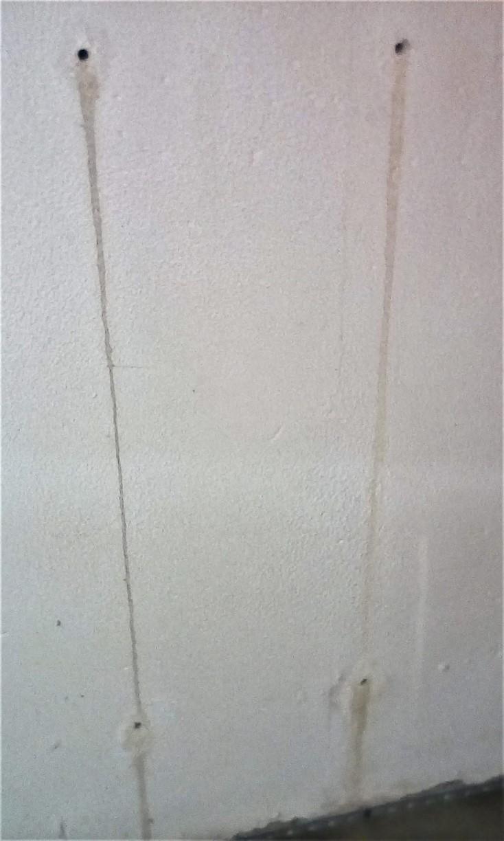 Foundation Repair - Leaky Rod Holes in Foundation Wall Filled in ...