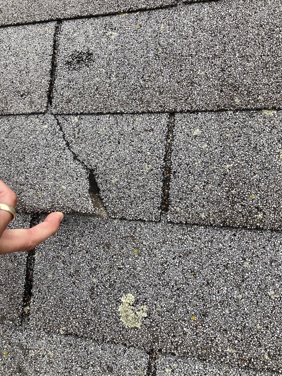 Severe Hail Damage in Providence, RI - Cracked Shingle