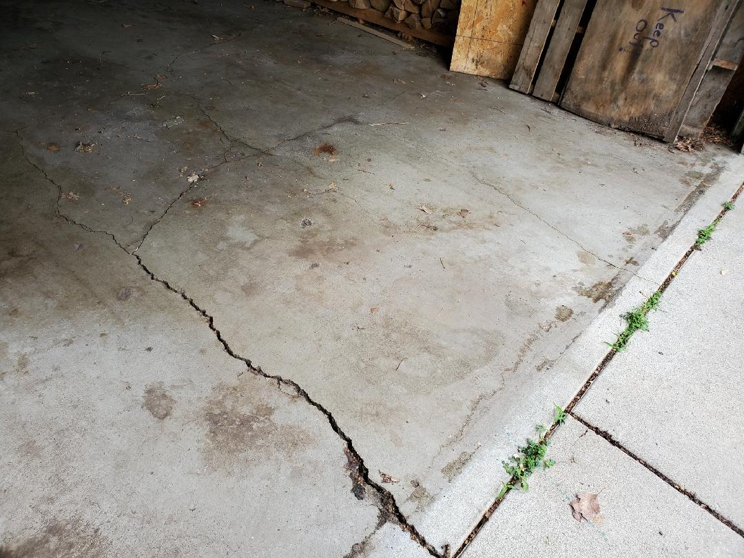 Concrete Lifting and Leveling - Cracked, Sunken Garage Concrete in ...