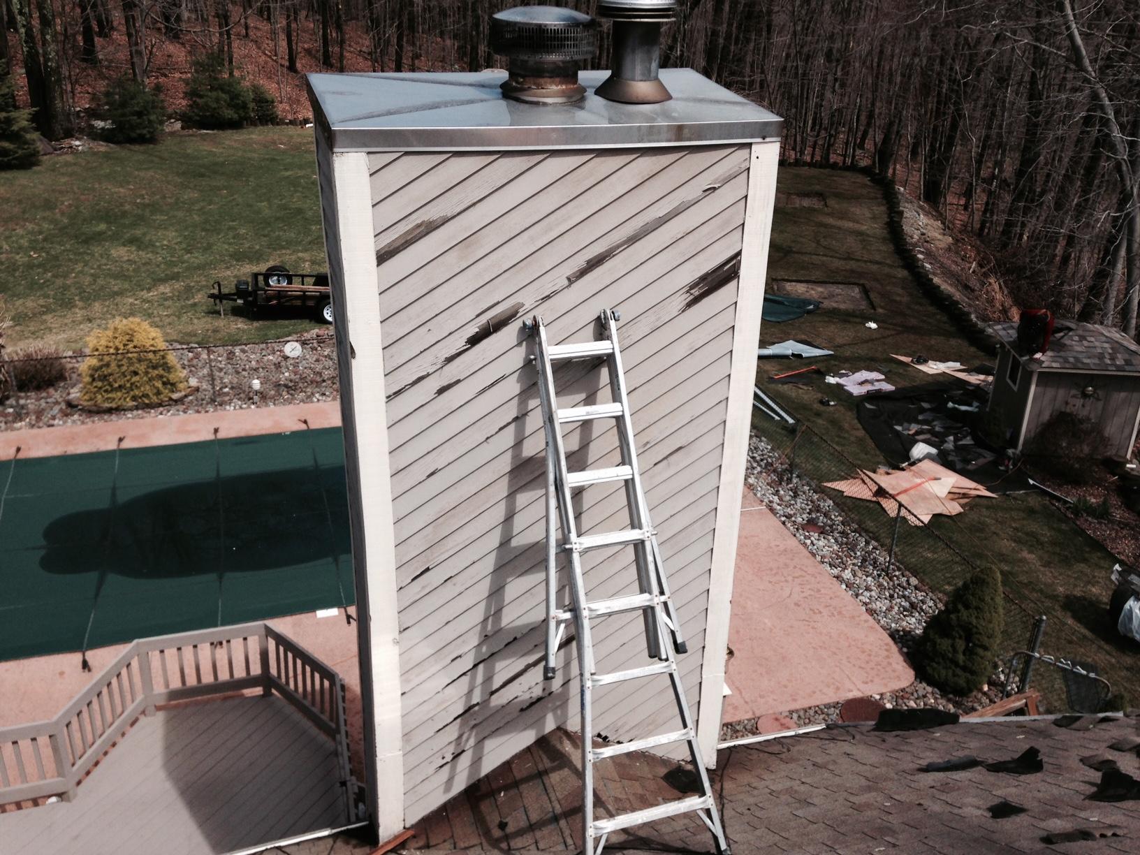 Roofing Project and Chimney Siding in Prospect, CT - Chimney Siding