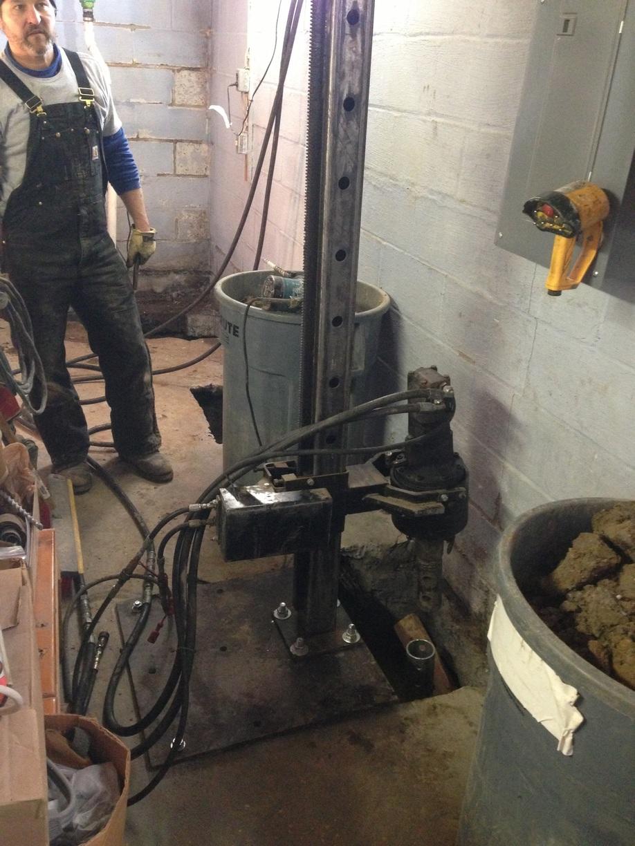 Foundation Repair - Interior Pier Installation - Inside Helical Pier ...
