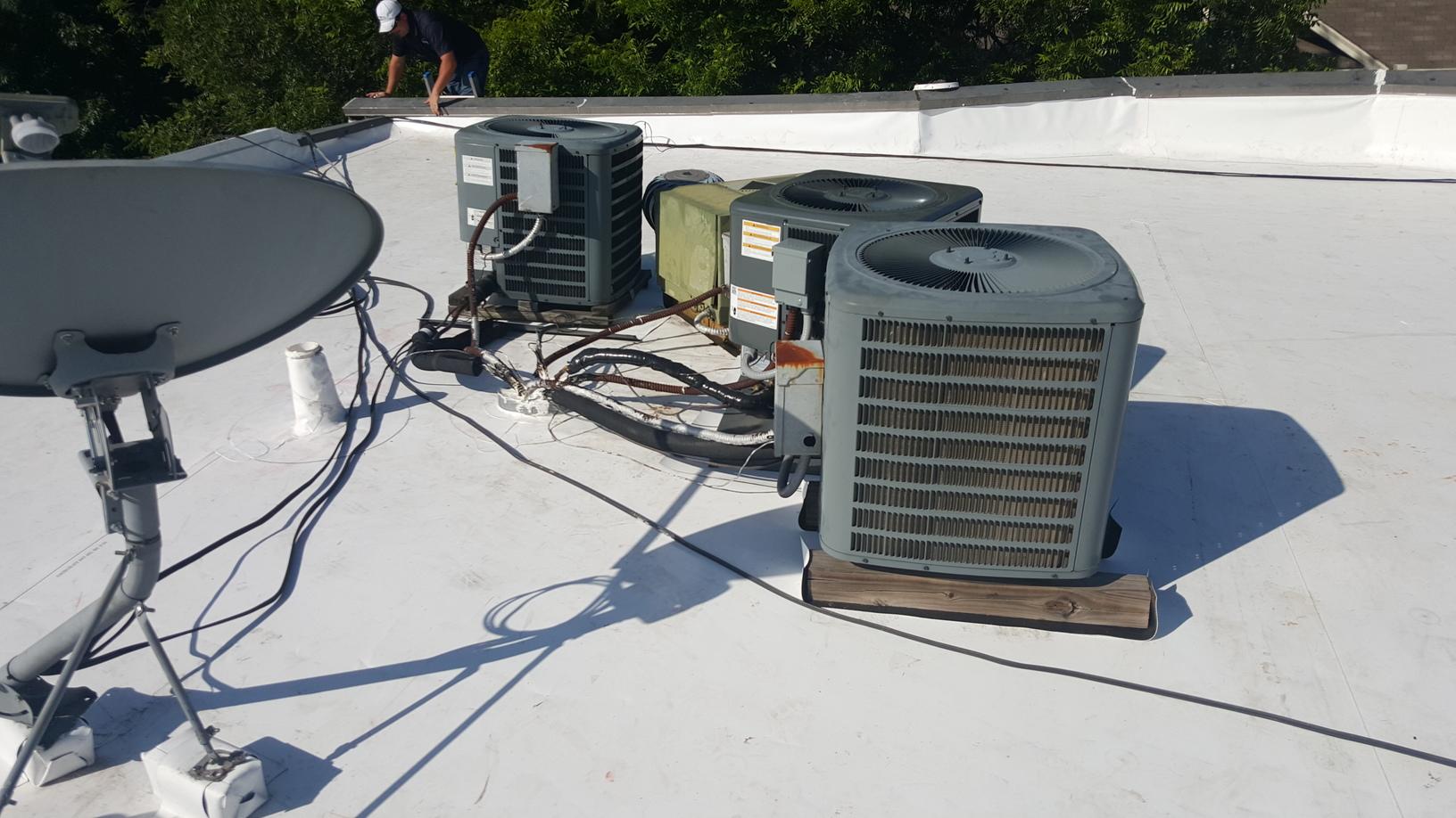 Commercial Roofing - TPO Roof Installation in Dallas, TX - After: AC Detail