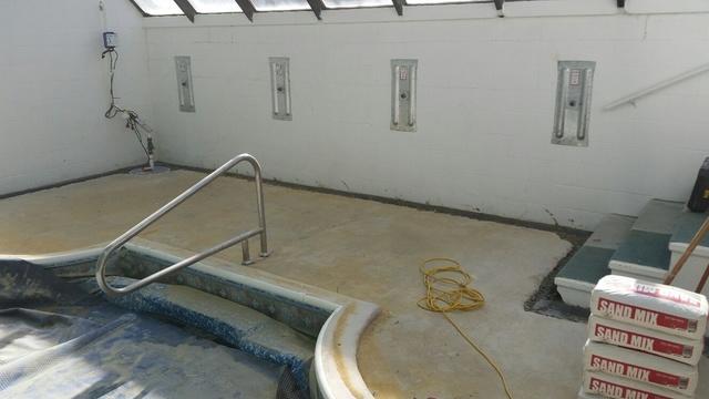 Waterproofing Indoor Lower Level Pool Room in Geneseo, IL - Wall ...